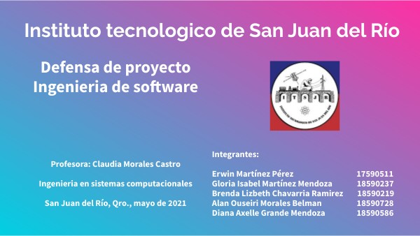 Defensa proyecto ingeniería de software - Gimnasio | Genially