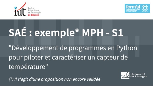 SAÉ : exemple MPH - S1 | Genially