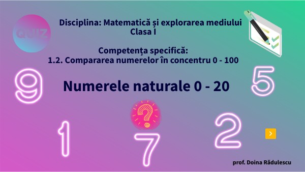 Numerele 0 - 20 | Genially