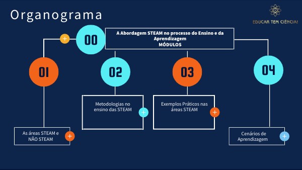Organograma MOOC As áreas STEAM e Não STEAM