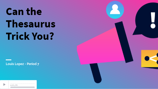 SUPA Experiment Write Up - Can the Thesaurus Trick You? | Genially