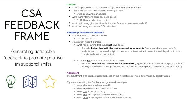 CSA Feedback Frame | Genially