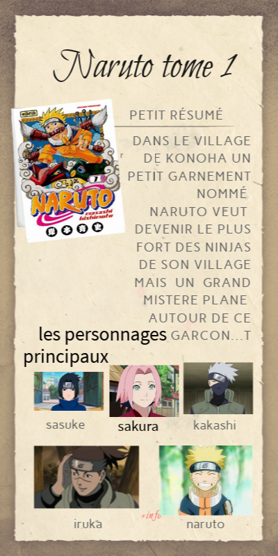 présentation du manga naruto tome 1