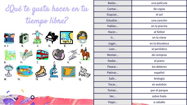 Gustar + tiempo libre