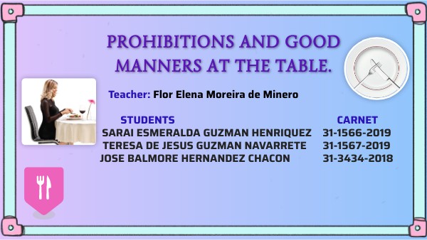 manners at the table | Genially