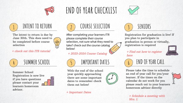 Copy - End of Year Checklist