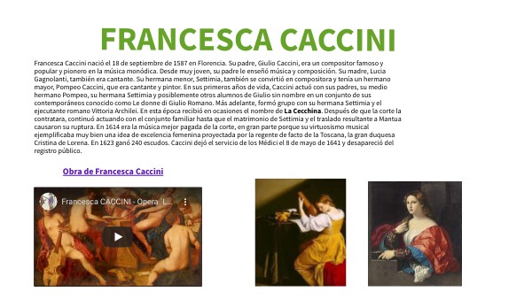 FRANCESCA CACCINI | Genially