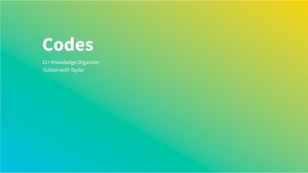 Codes: Knowledge Organiser