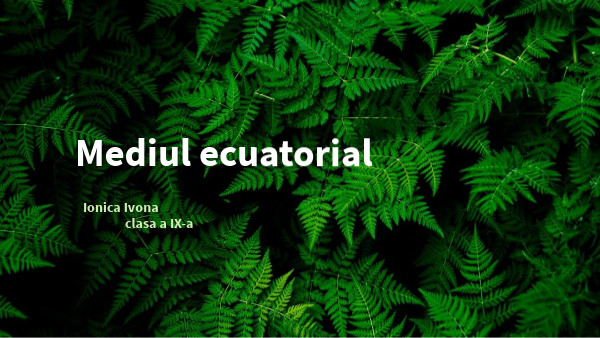 Mediul ecuatorial