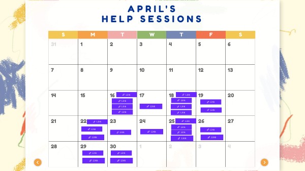 Biology Help Sessions Calendar | Genially