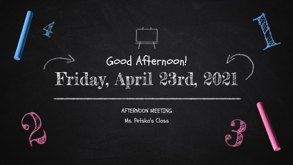 Friday, April 23rd, 2021