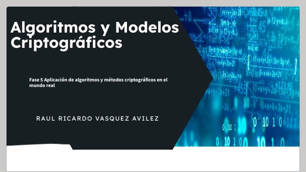 Algoritmos y modelos criptográficos