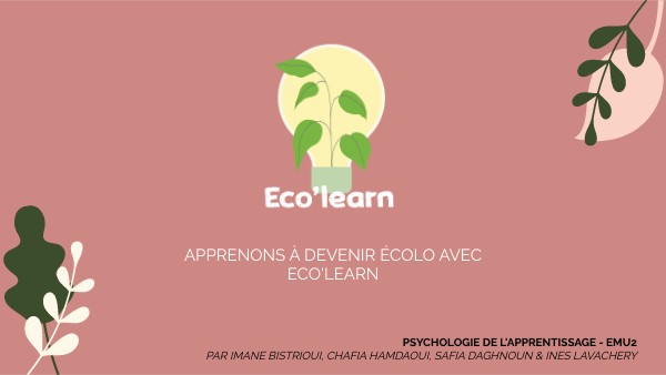 Eco'learn - Psychologie de l'apprentissage EMU2