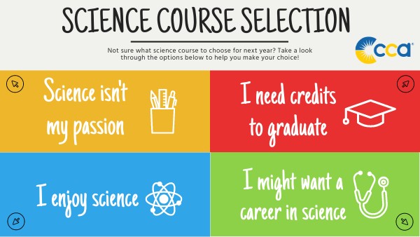 Science Course Selection CCA | Genially
