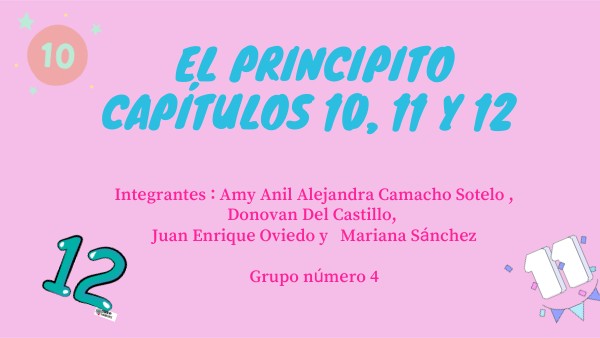 El principito capítulos 10 , 11 y 12 | Genially