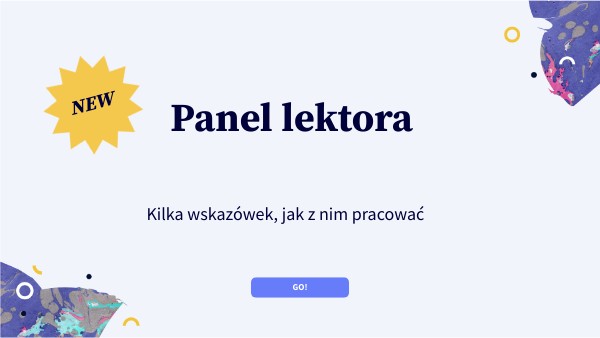 Panel lektora - krótka instrukcja | Genially