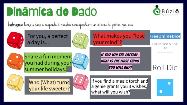 Dinâmica do dado | Genially