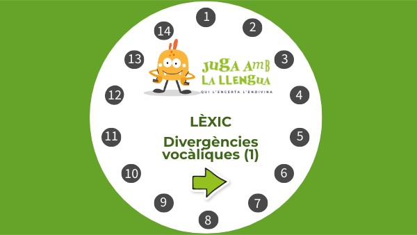 N1. Lèxic. Divergències vocàliques
