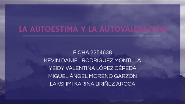 LA AUTOESTIMA Y AUTOVALORACIÓN | Genially