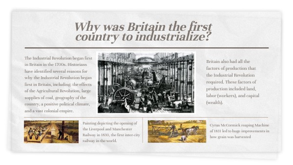 Why was Britain the first country to industrialize? | Genially