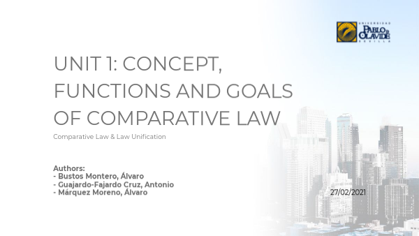 Comparative Law Unit 1