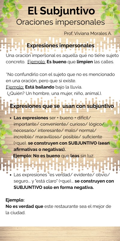 El Subjuntivo con oraciones impersonales | Genially