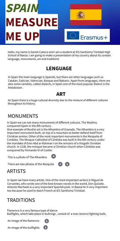 MEASURE ME UP Daniel Cubero Lozano-IES Santísima Trinidad-Baeza, Spain | Genially