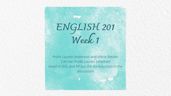 ENG 201 Week 1 | Genially