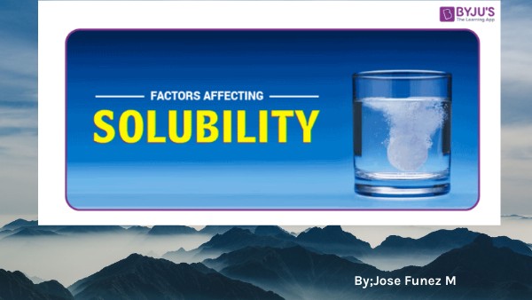 Factors that affect solubility