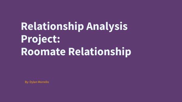 RAP: Relationship with Roomate