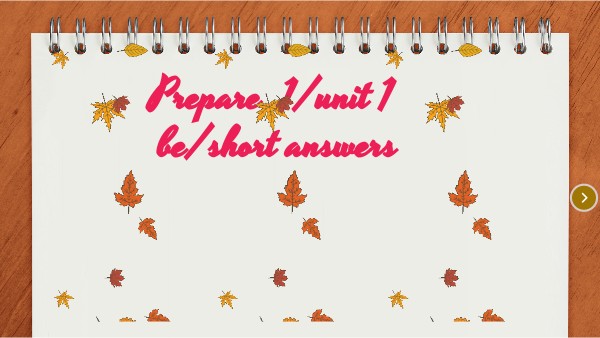 Prepare 1 u1 be short answers | Genially