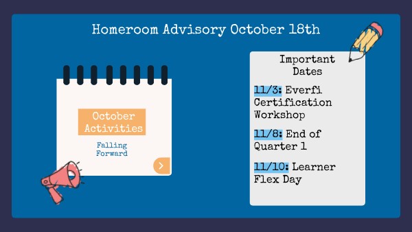 October Homeroom Advisory