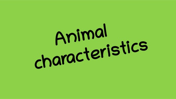 animal charactericrics | Genially