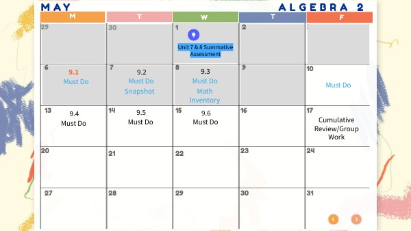 Algebra 2 Calendar 2023-2024 | Genially