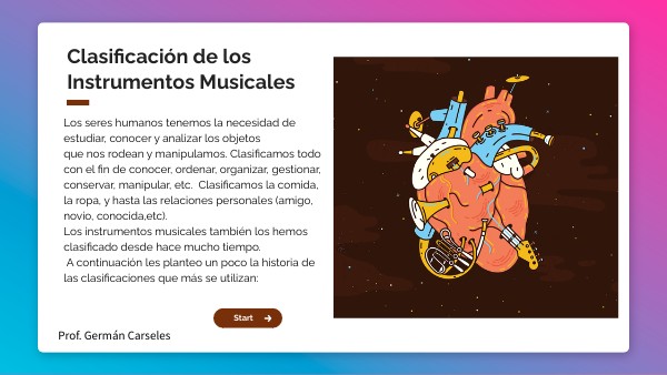 Clasificación de los Instrumentos Musicales. | Genially