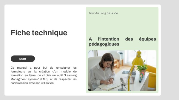 Fiche technique cours en ligne | Genially