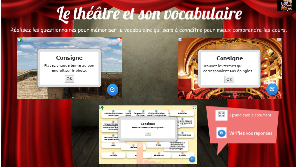 Vocabulaire du théâtre | Genially