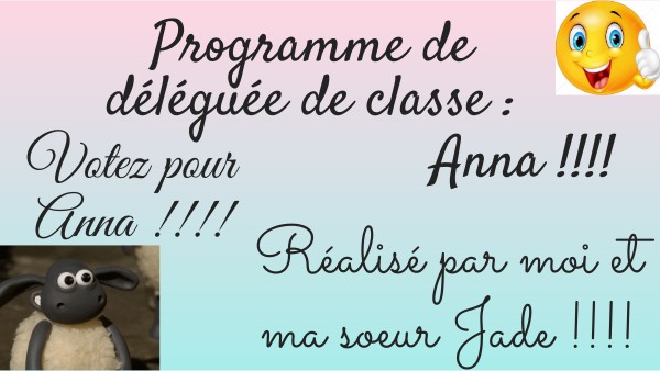 présentation délégué de classe Anna CM1