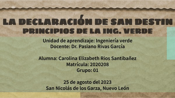 La declaración de San Destin