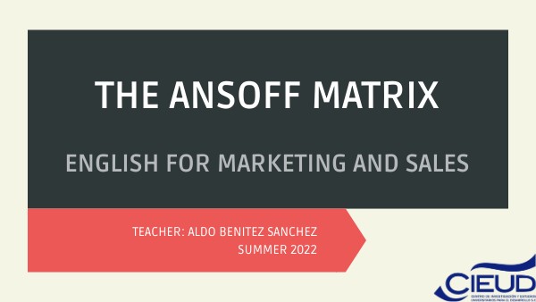 The Ansoff Matrix | Genially