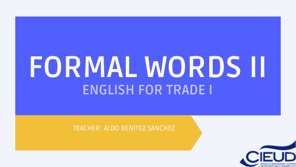 FORMAL WORDS II