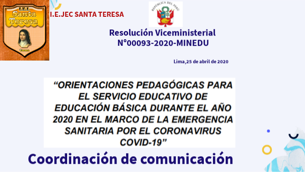 RESOLUCIÓN VICEMINISTERIAL N°00093-2020-MINEDU | Genially