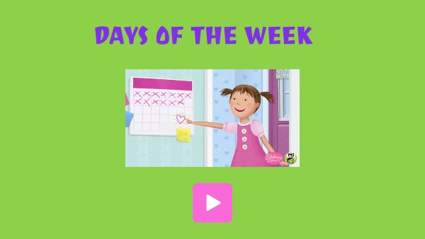 DAYS OF THE WEEK 1r | Genially
