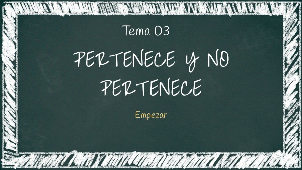 PRESENTACIÓN PERTENECE Y NO PERTENECE