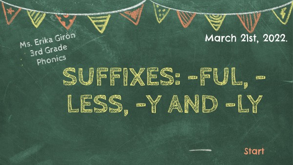 Suffixes: -ful, -less, -y and y | Genially