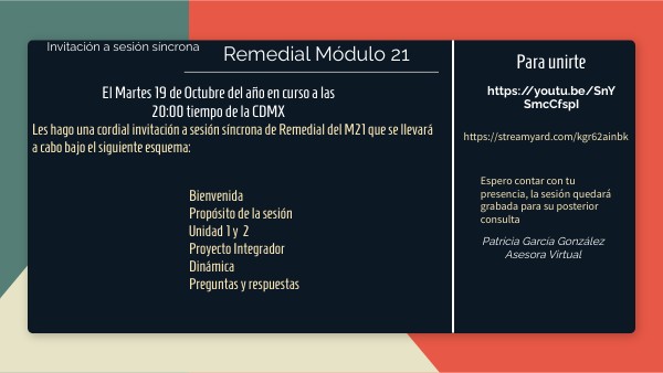 invitación sesión Síncrona M21-REM | Genially