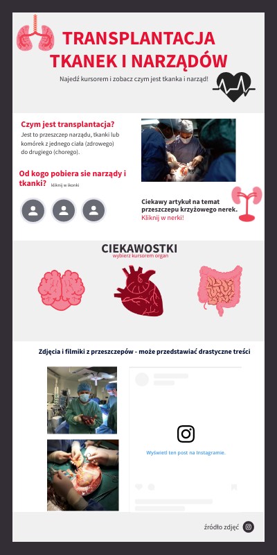 Transplantacja tkanek i narządów | Genially
