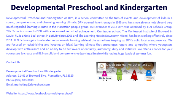 Developmental Preschool and Kindergarten