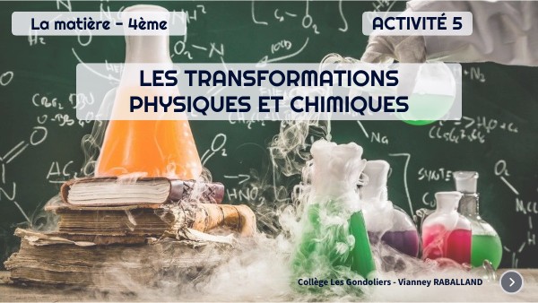 4ème - transformations physiques et chimiques | Genially