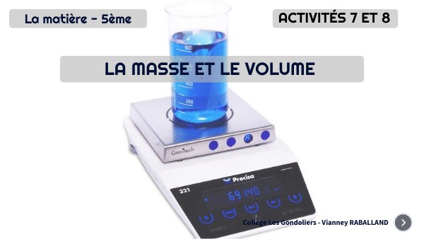 5ème - La masse et le volume | Genially